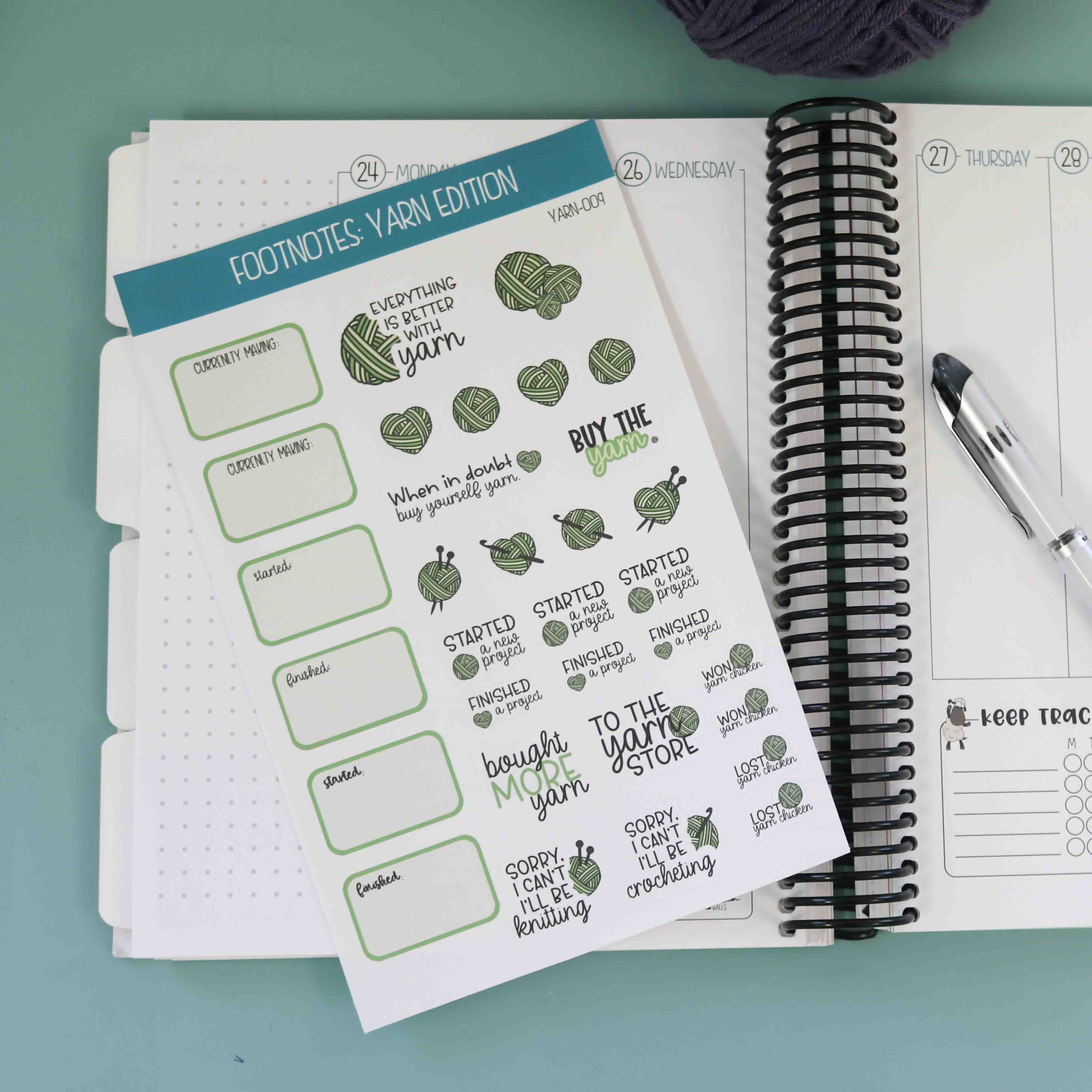Yarn Planner Stickers – Perfect for Knitters & Crocheters – Erin.Lane Bags