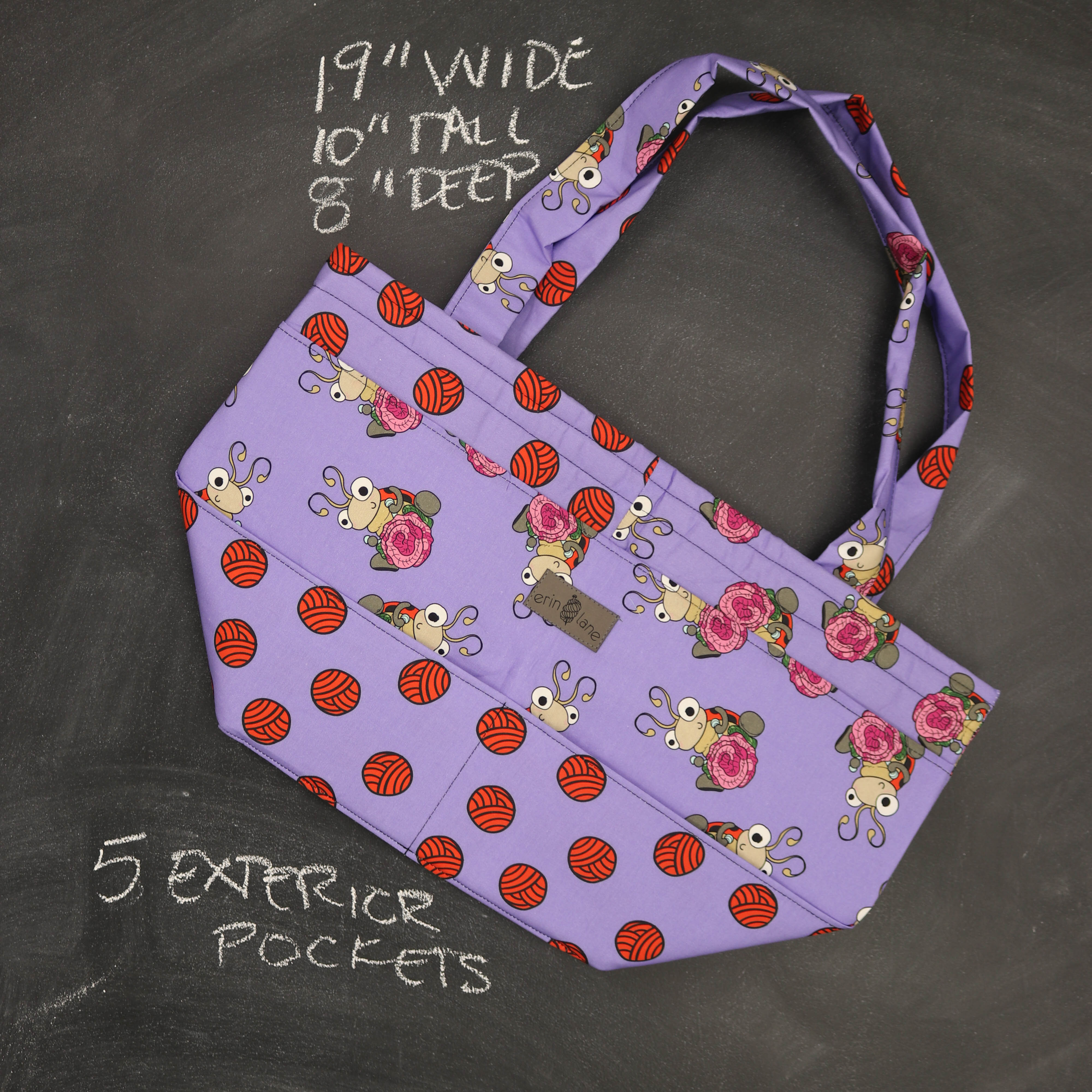 Barrel Tote Bag - Knitting and Crochet Tote Bag - Erin.Lane Bags